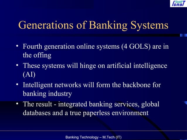 Evolution of banking technology | PPT | Business Banking & Finance ...