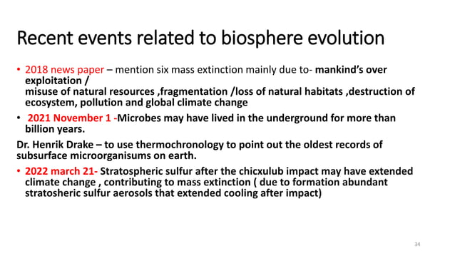 EVOLUTION OF BIOSPHERE -pptx | PPTX