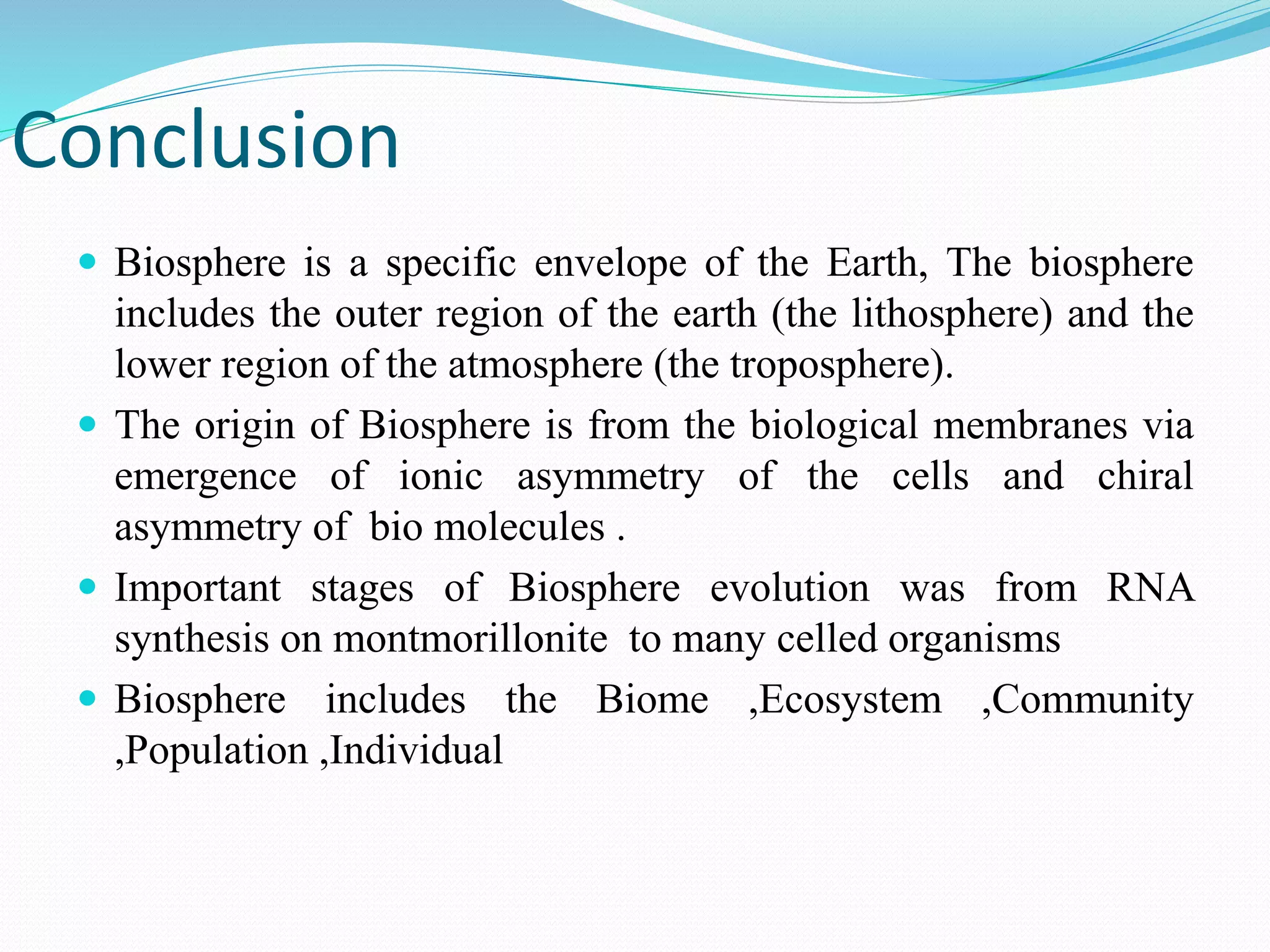 Evolution of biosphere and cryosphere | PPTX