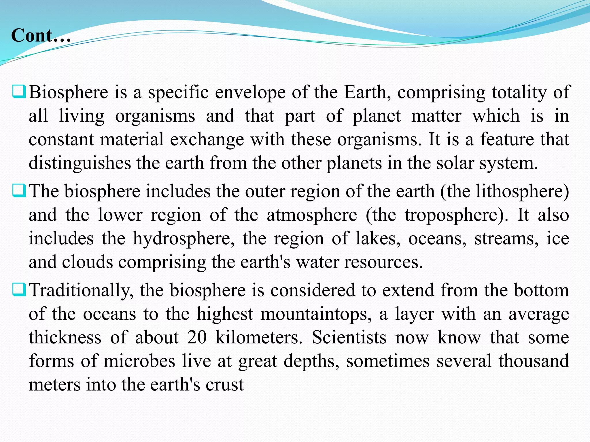 Evolution of biosphere and cryosphere | PPTX