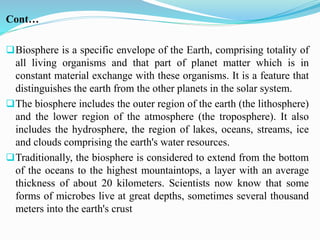 Evolution of biosphere and cryosphere | PPTX