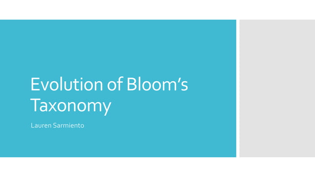 Evolution of bloom's taxonomy | PPTX