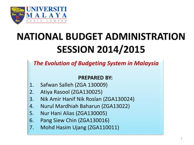 Evolution of budgeting system in malaysia presentation (3 nov 3pm edit ...