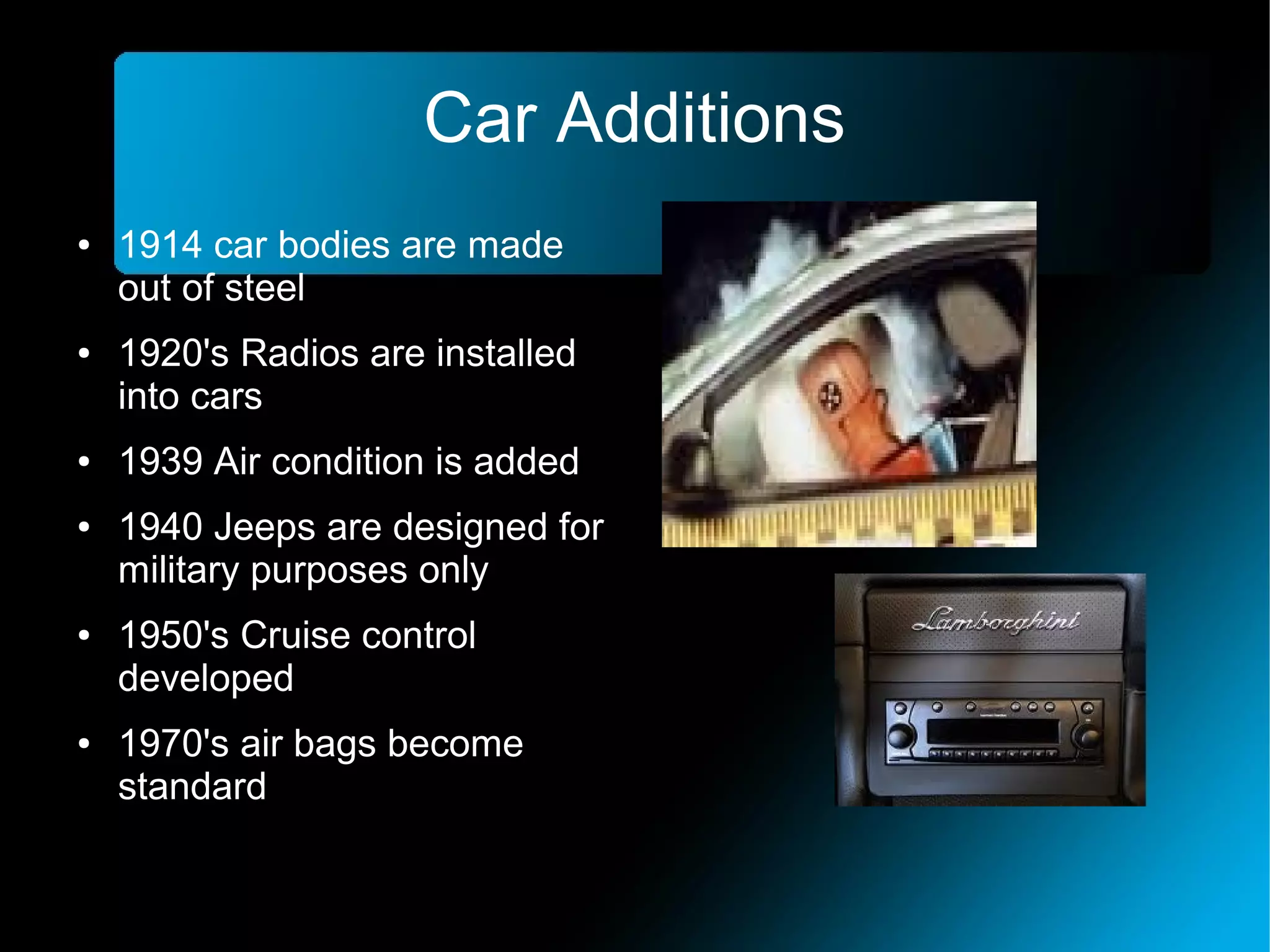 Evolution of cars | ODP