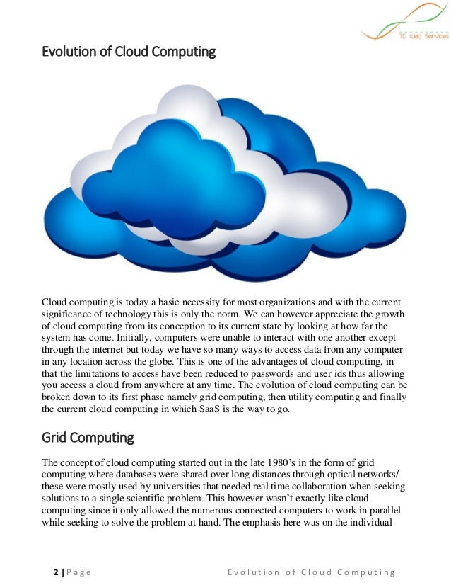 Evolution of Cloud Computing
