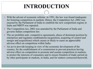 Evolution of competition law in india | PPT