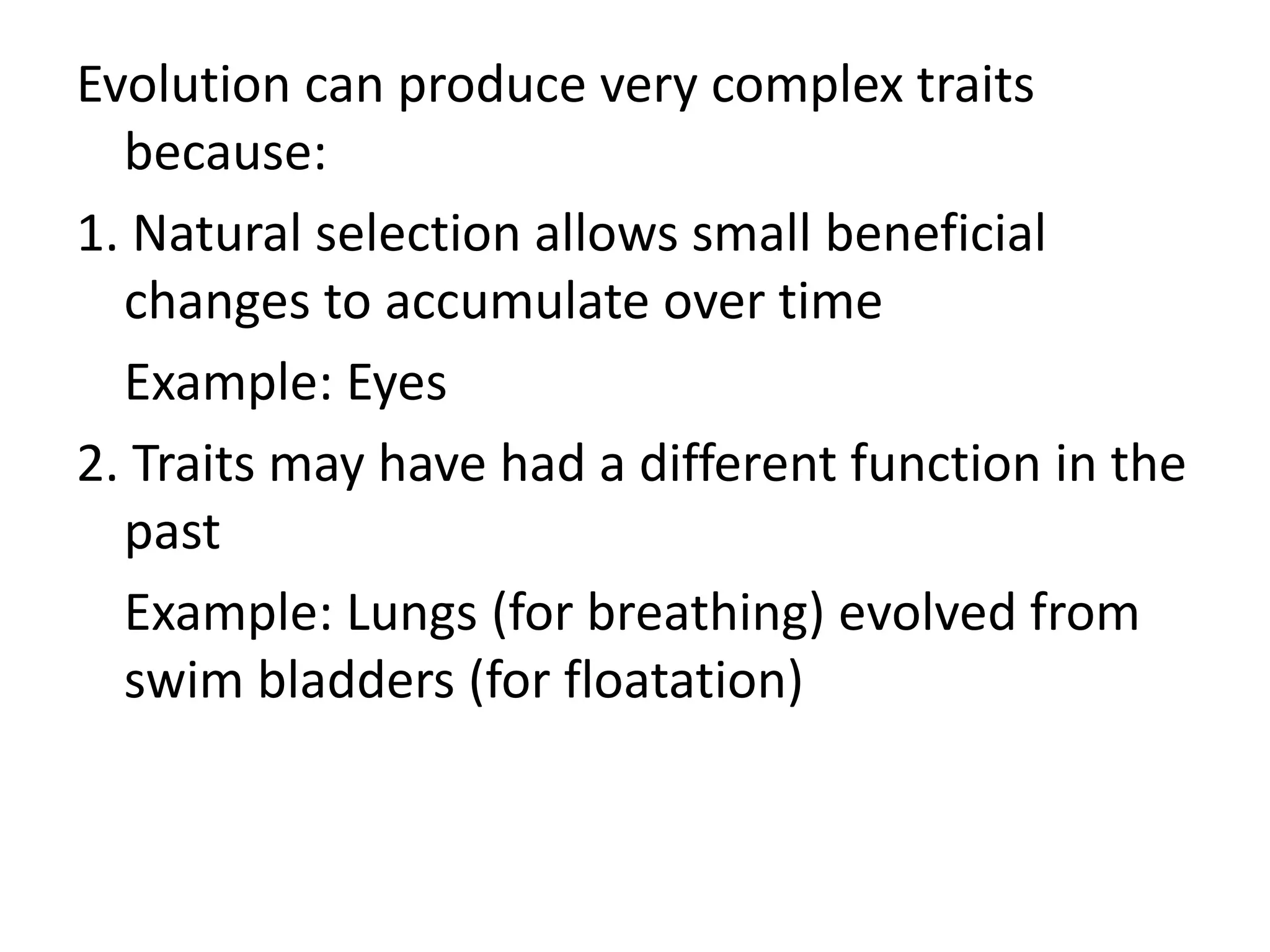 Evolution of complex traits | PPTX