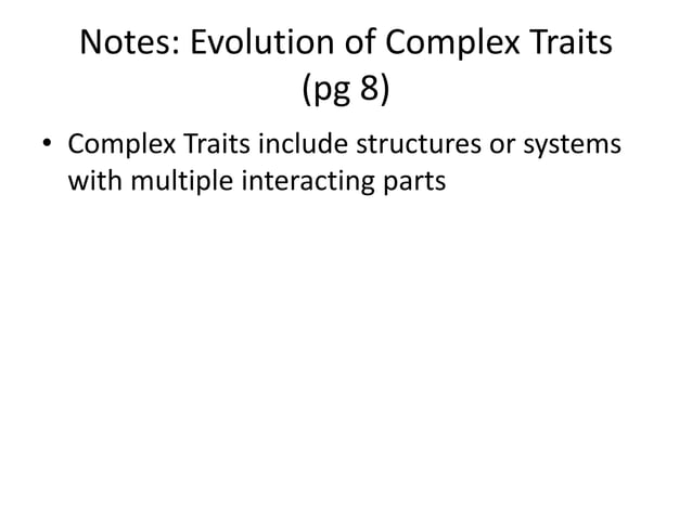 Evolution of complex traits | PPTX