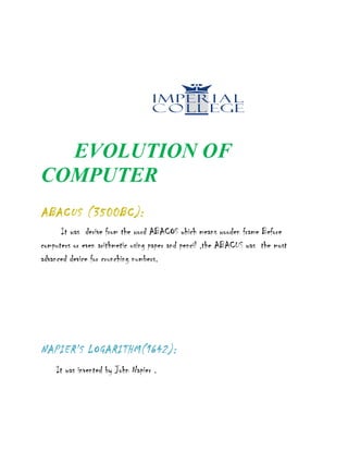 Evolution of computer | PDF