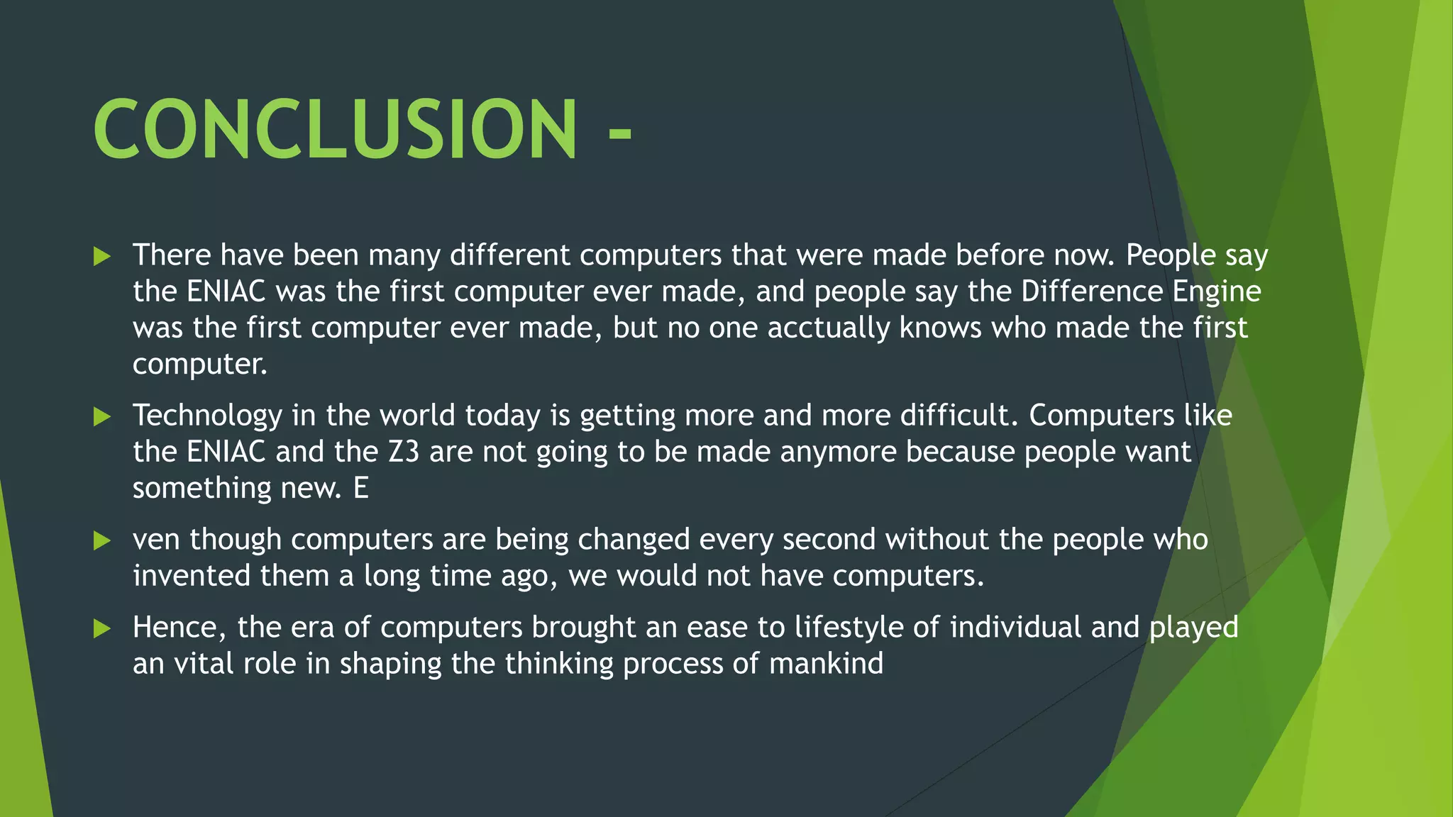 Evolution of computer and its impact on society | PPTX