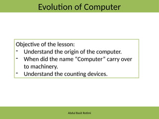 Evolution of Computers._: For grade 8-10 | PPTX