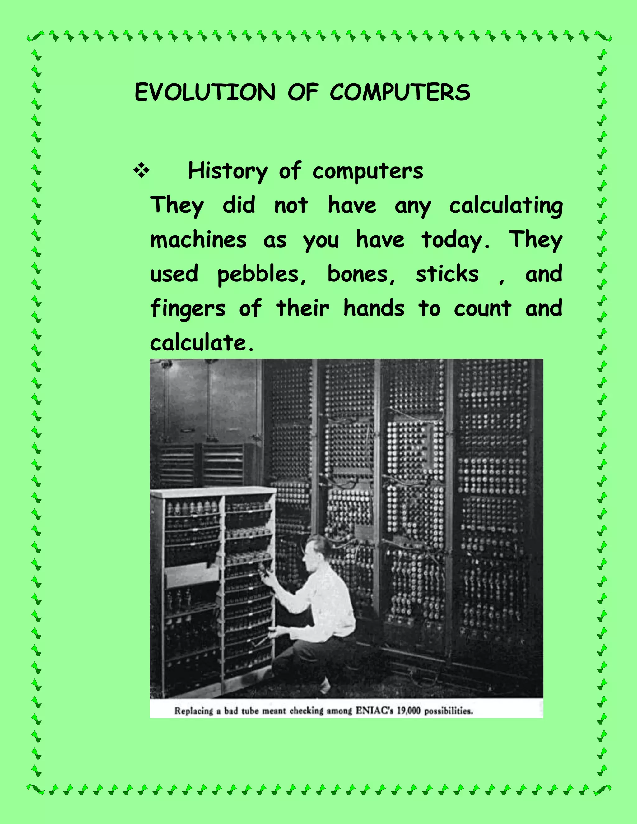 Evolution of computers ( chapter 1) | DOCX