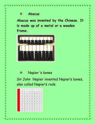 Evolution of computers ( chapter 1) | DOCX