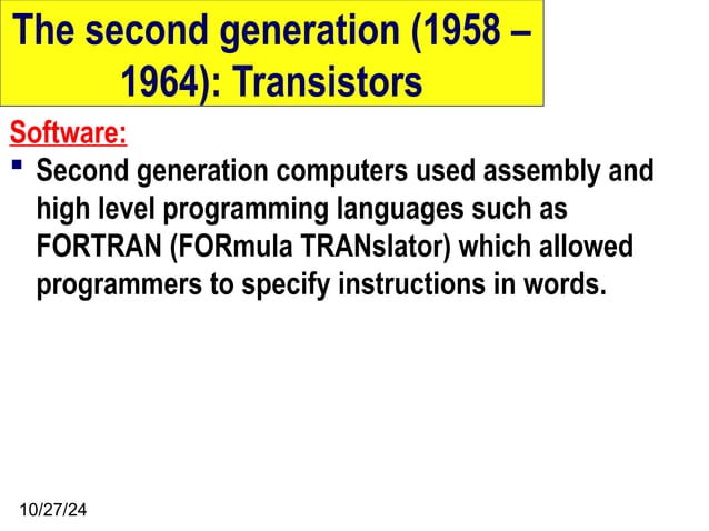Evolution Of Computersevolution Of Computers Unit Two Ppt