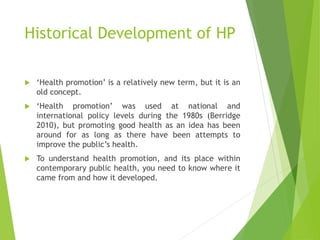 Evolution of concept of health promotion | PPTX
