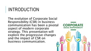 Evolution of CSR - Business Communication | PPTX