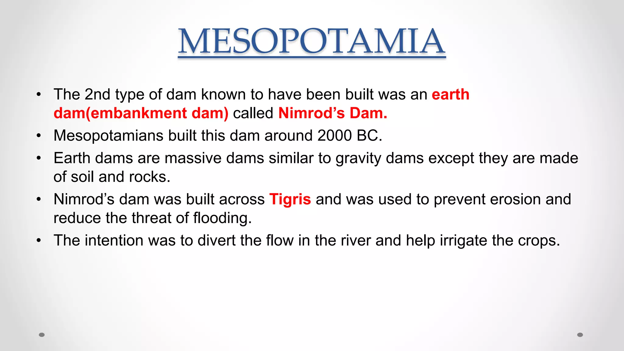 Evolution of dams | PPTX