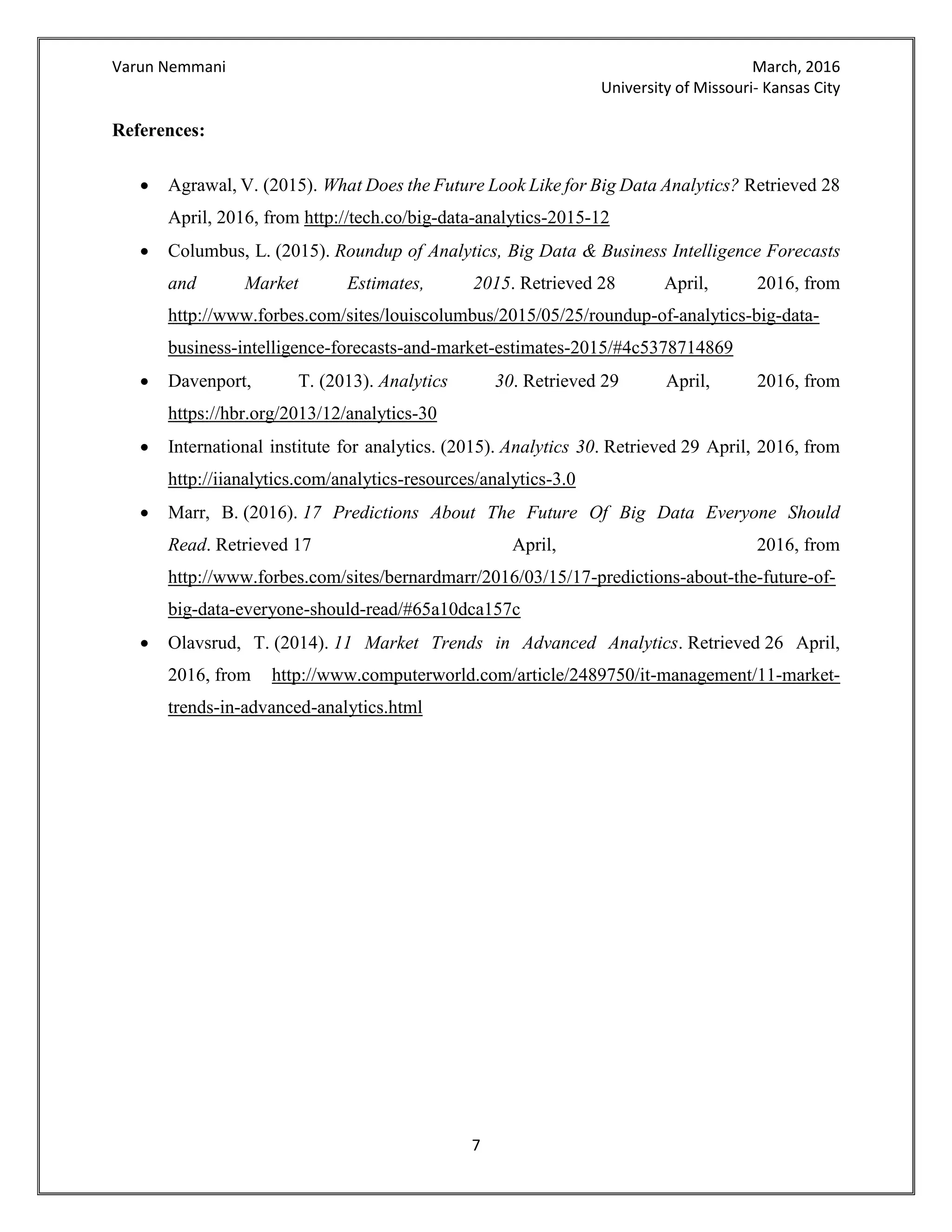 Evolution of Data Analytics: the past, the present and the future | PDF