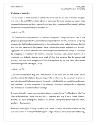 Evolution of Data Analytics: the past, the present and the future | PDF