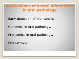 Evolution of dental informatics as a major research | PPTX