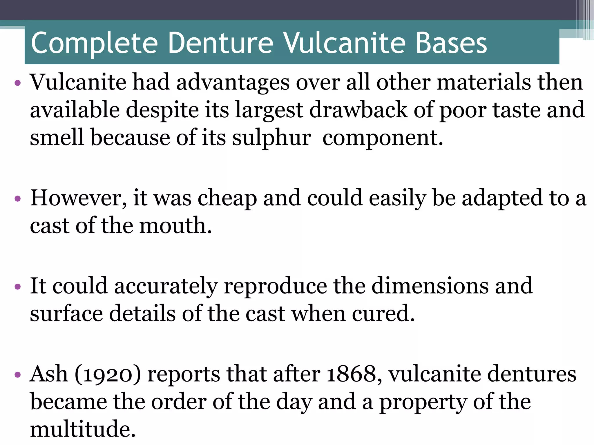 Evolution of denture base materials and reveiw of current ones | PPTX
