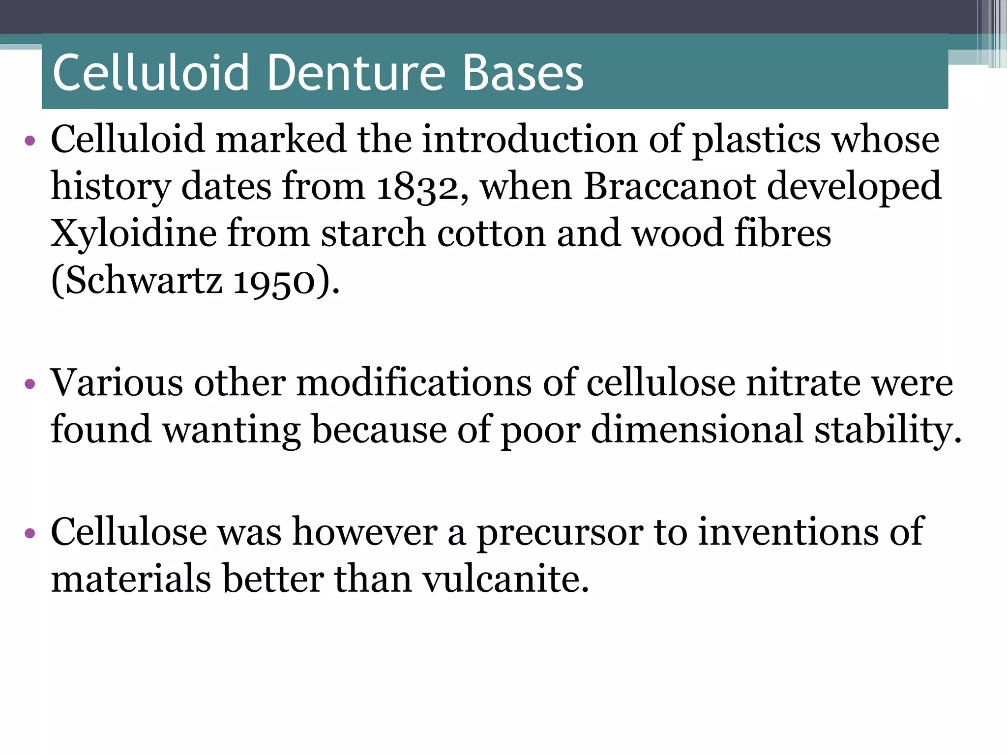 Evolution of denture base materials and reveiw of current ones | PPTX