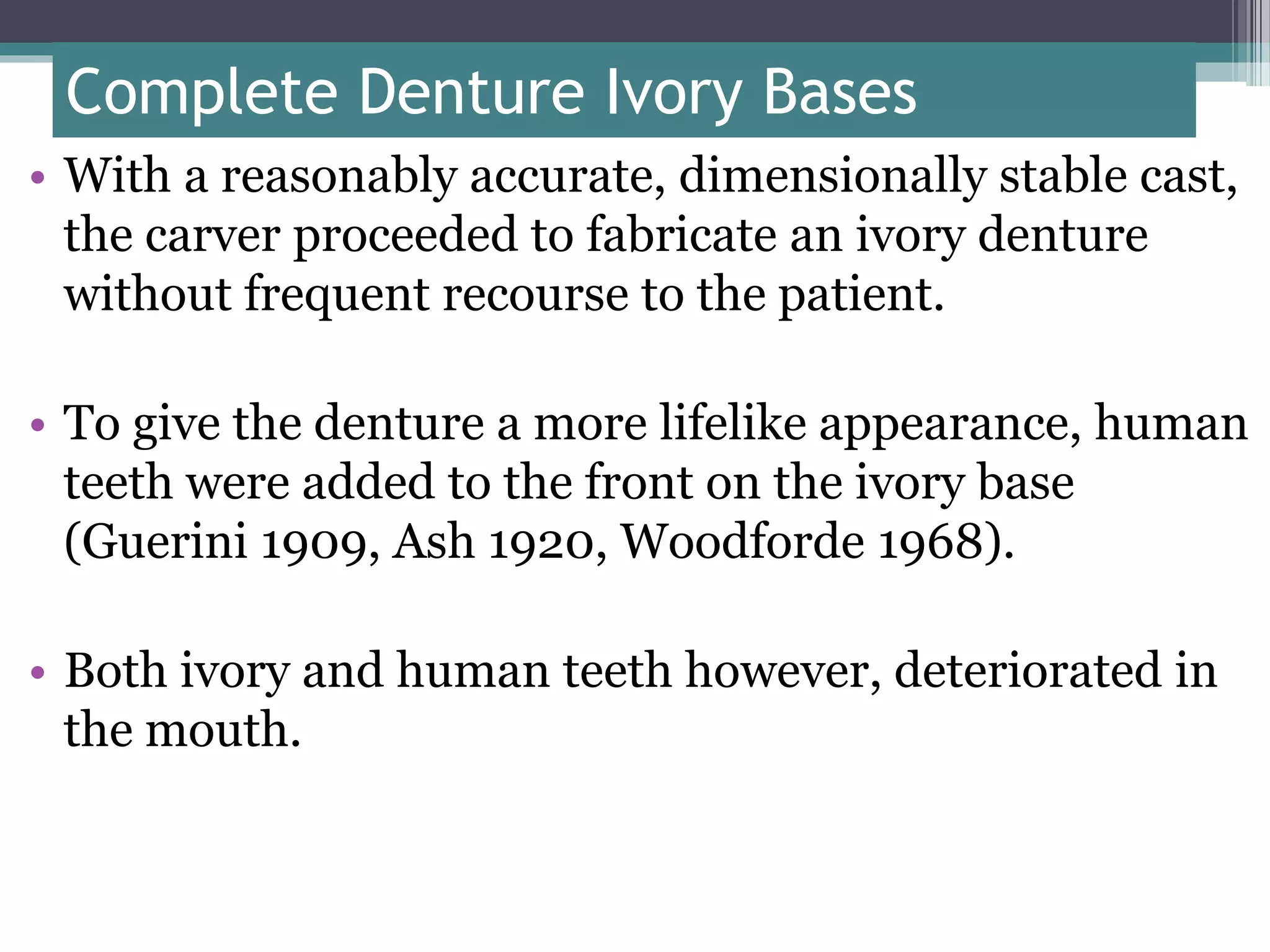 Evolution of denture base materials and reveiw of current ones | PPTX