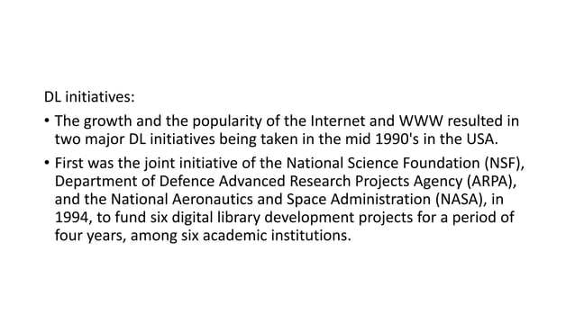 Evolution of digital libraries | PPTX | Technology & Computing