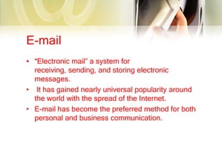 Evolution of e mail | PPTX