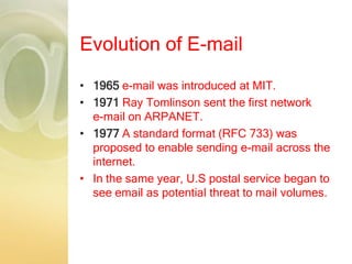 Evolution of e mail | PPTX
