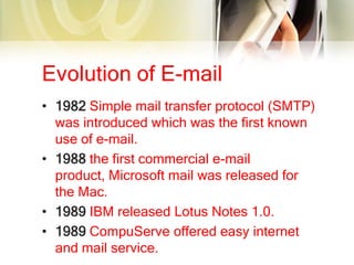Evolution of e mail | PPTX