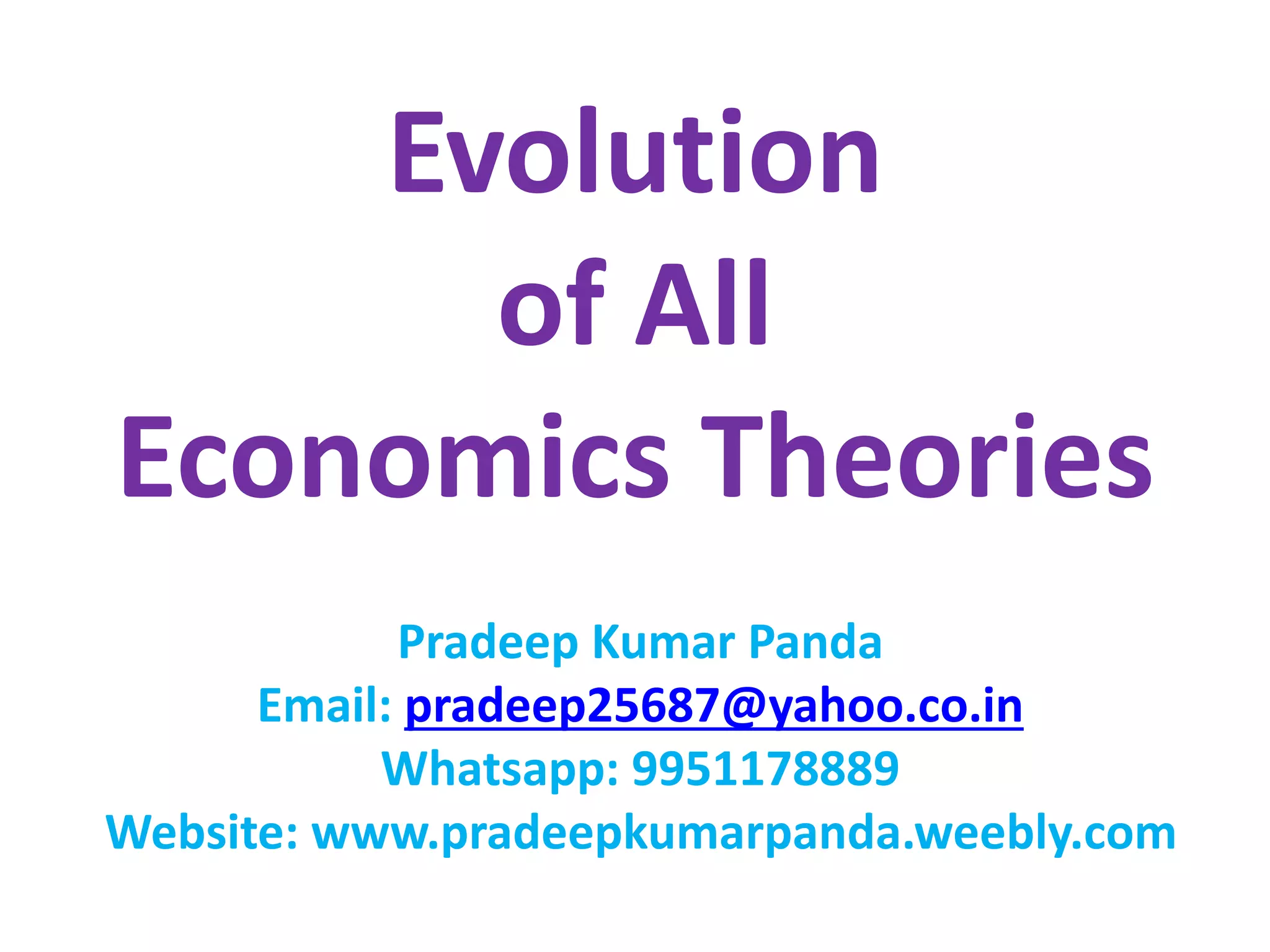 Evolution of economics theories | PPTX