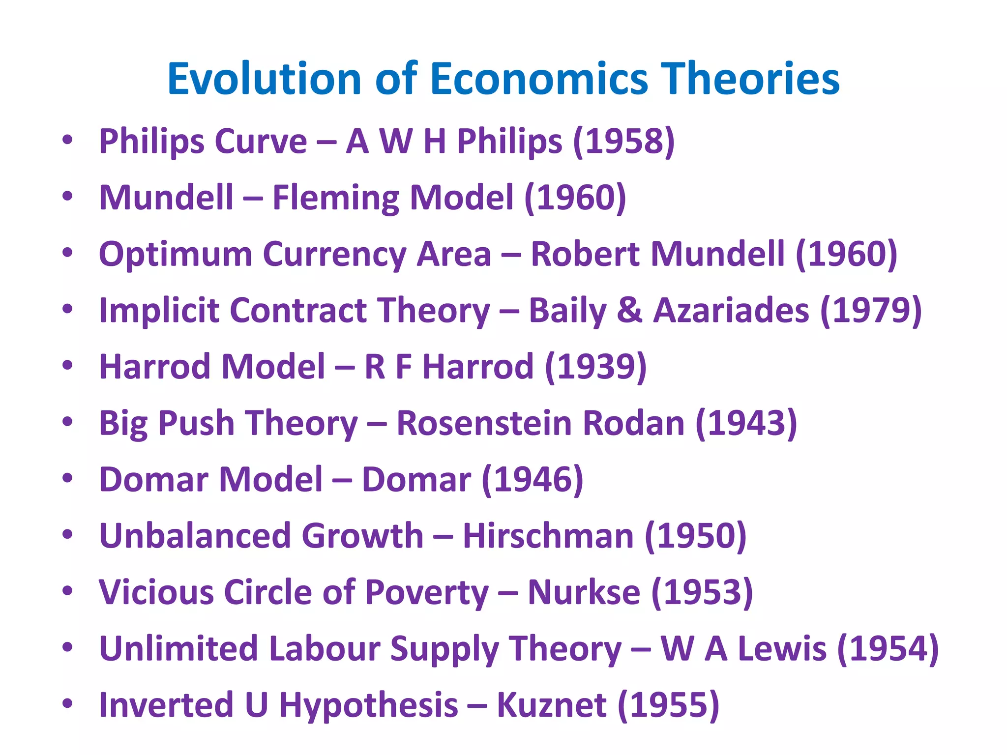 Evolution of economics theories | PPTX