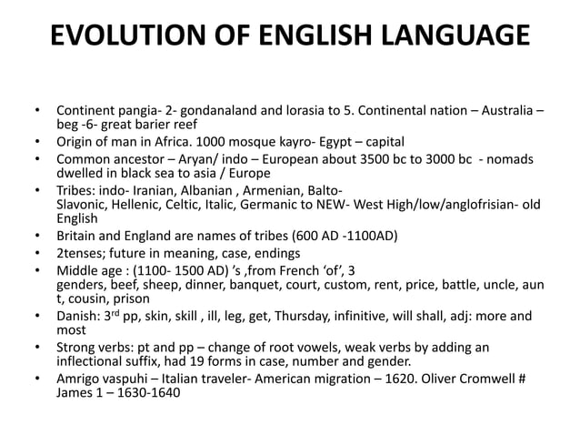 Evolution of english language 2 | PPT