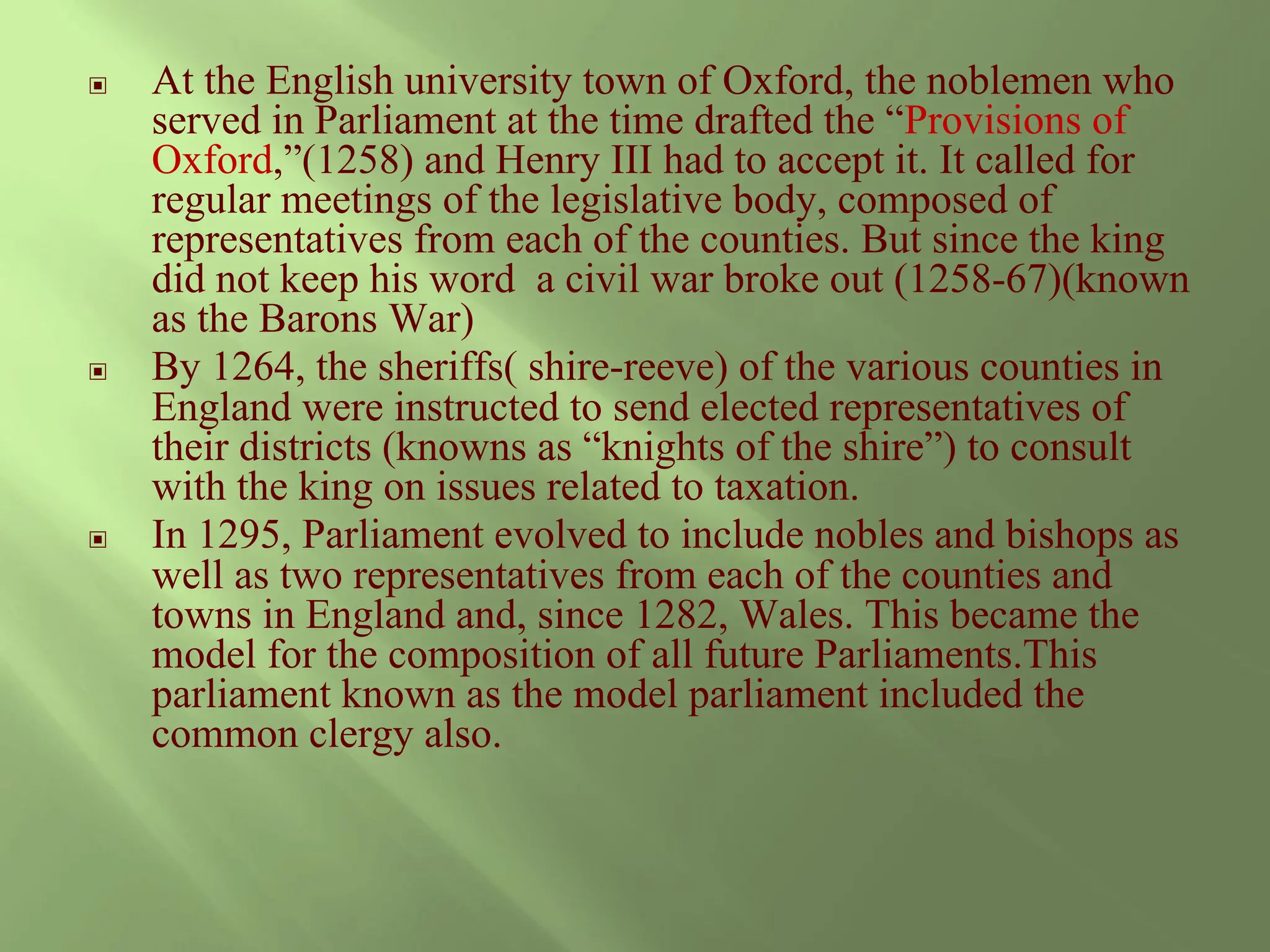 EVOLUTION OF ENGLISH PARLIAMENT tm bodi b | PDF