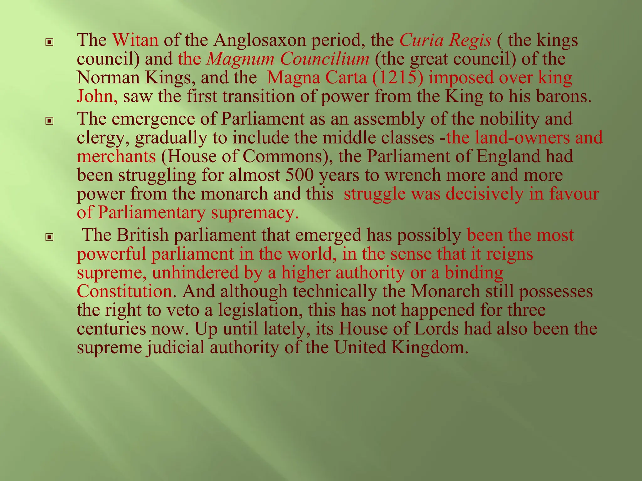 EVOLUTION OF ENGLISH PARLIAMENT tm bodi b | PDF