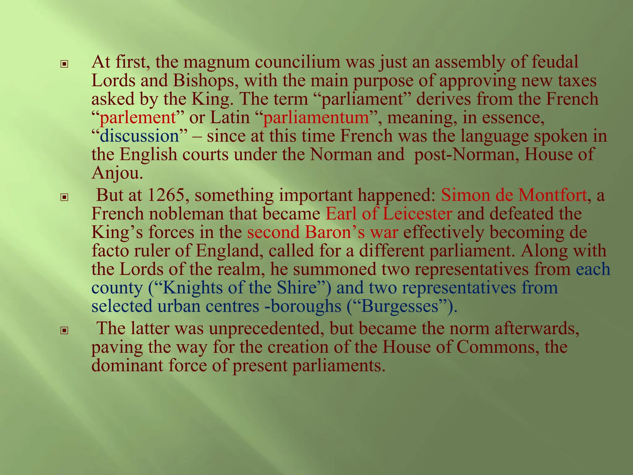 EVOLUTION OF ENGLISH PARLIAMENT tm bodi b | PDF