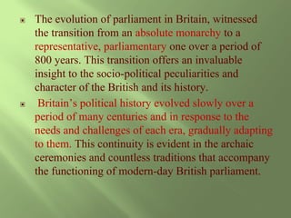 EVOLUTION OF ENGLISH PARLIAMENT tm bodi b | PPT