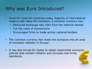 Evolution and Threats to Euro | PPT