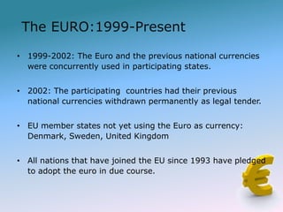 Evolution and Threats to Euro | PPT