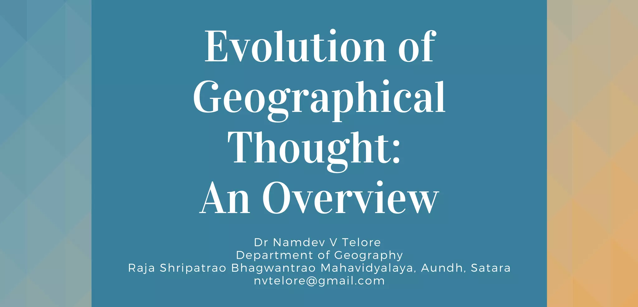 Evolution of Geographical Thought | PDF