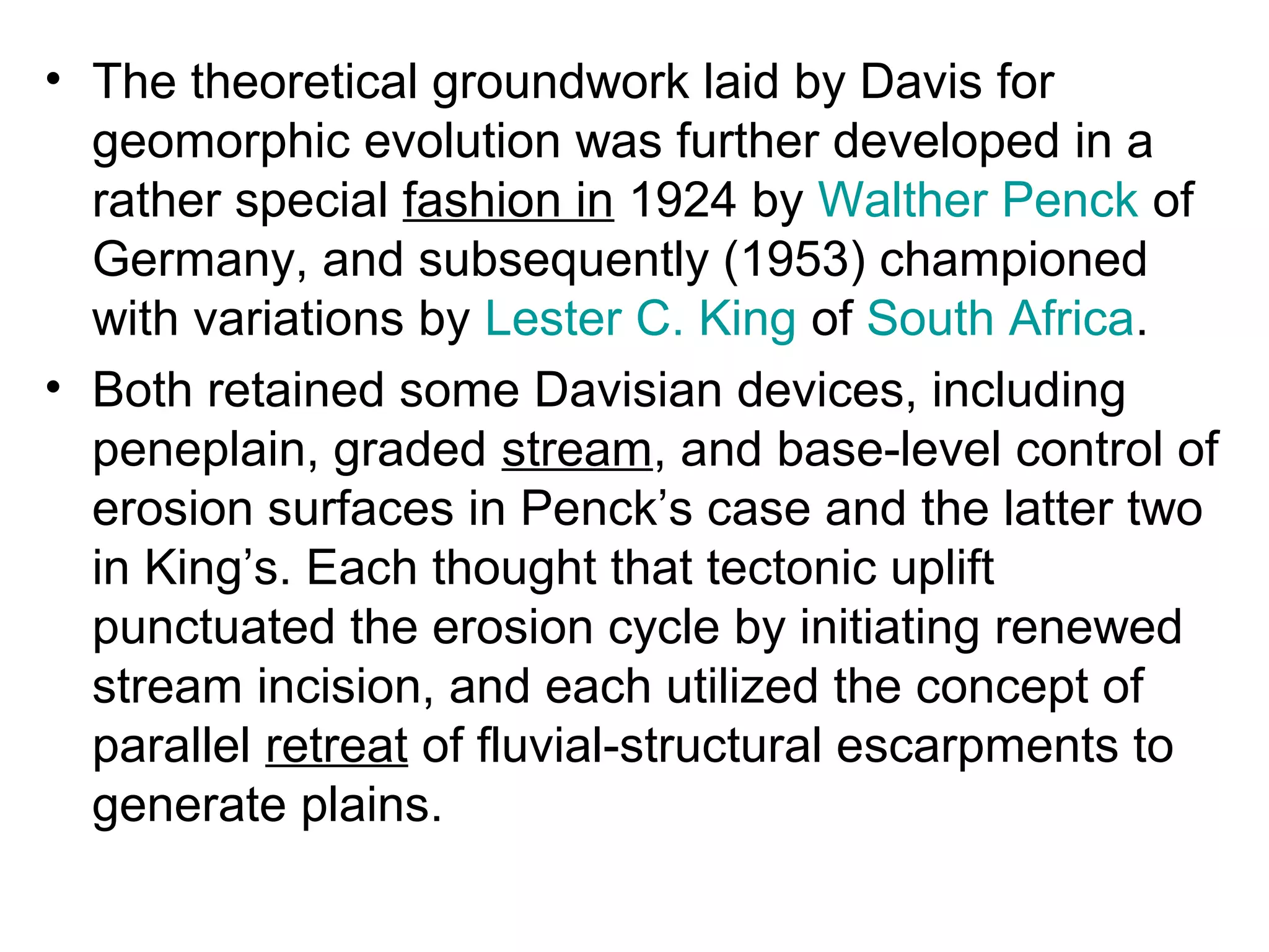Evolution of Geomorphic theory- Geomorphology Chapter | PPT