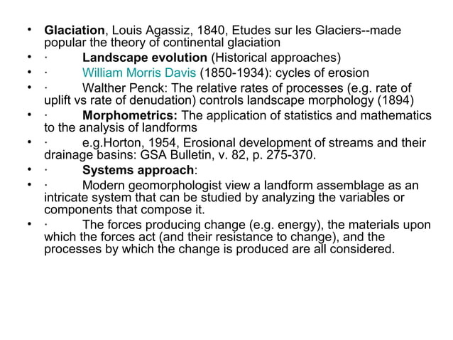 Evolution of Geomorphic theory- Geomorphology Chapter | PPT | Geography ...