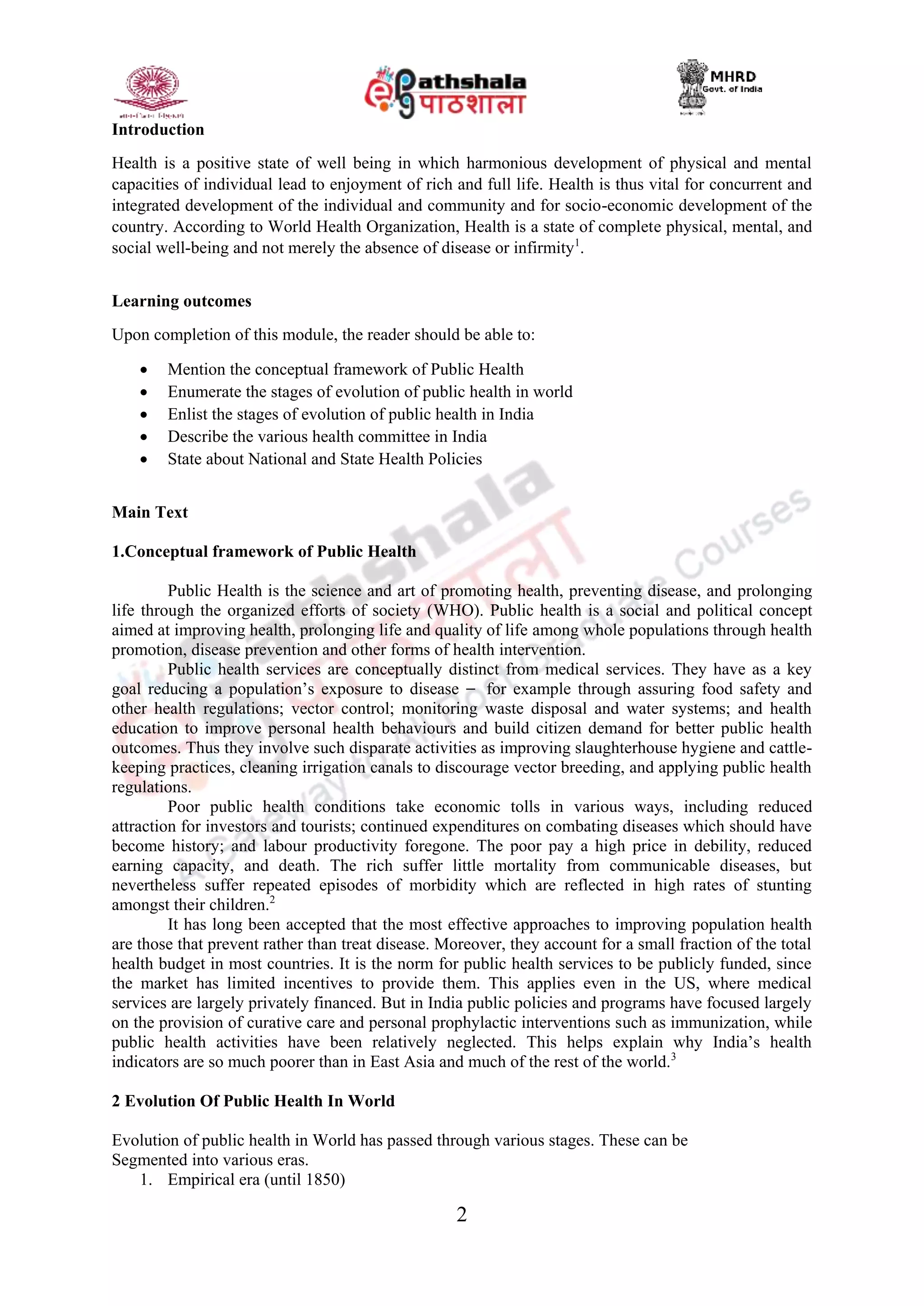 Evolution of health services in india | PDF