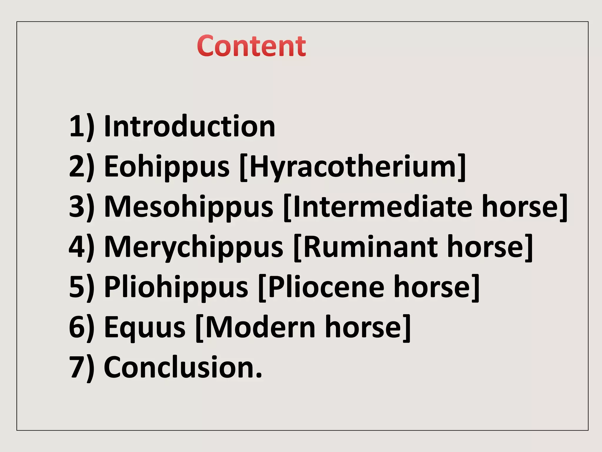 Evolution of horse in paleontology | PPTX