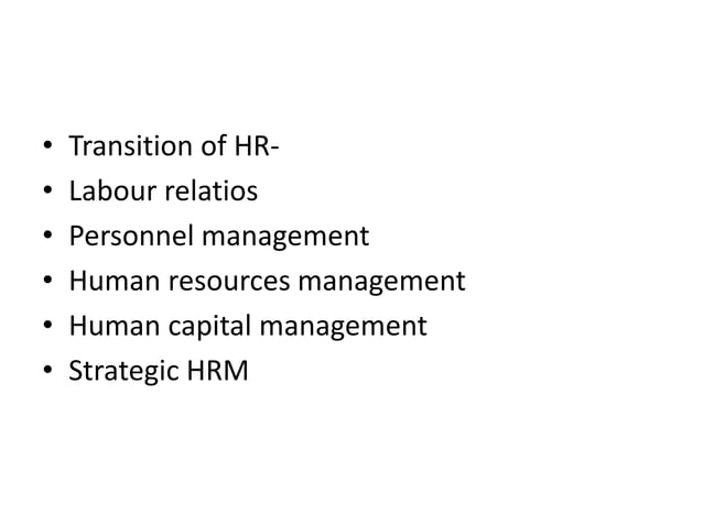 Evolution of hrm | PPTX