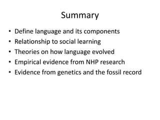 Evolution of human language final | PPTX