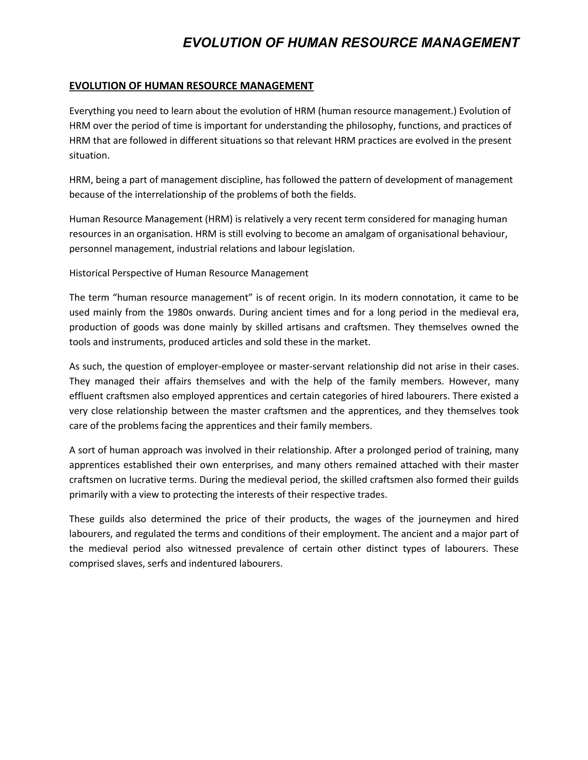 Evolution of human_resource_management | PDF