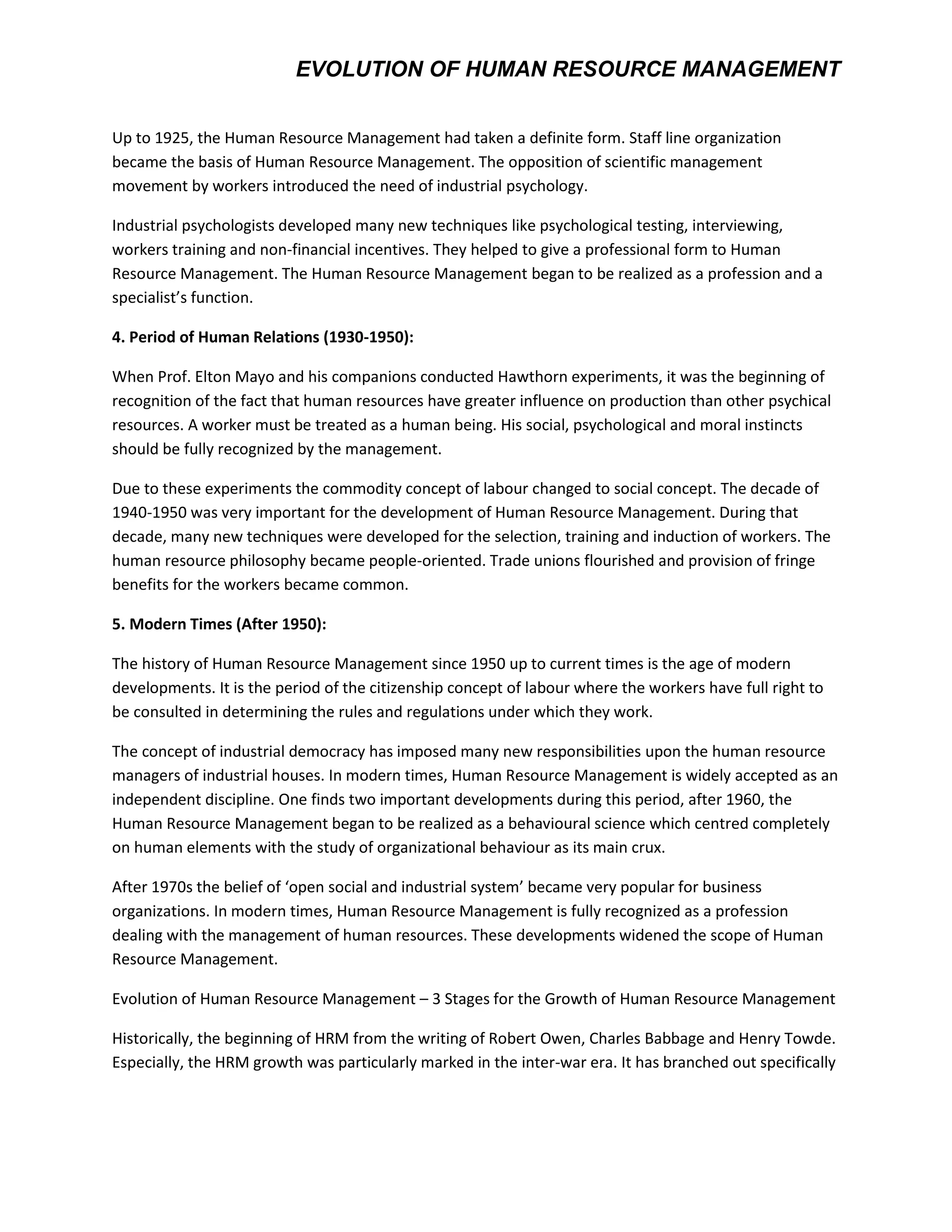 Evolution of human_resource_management | PDF