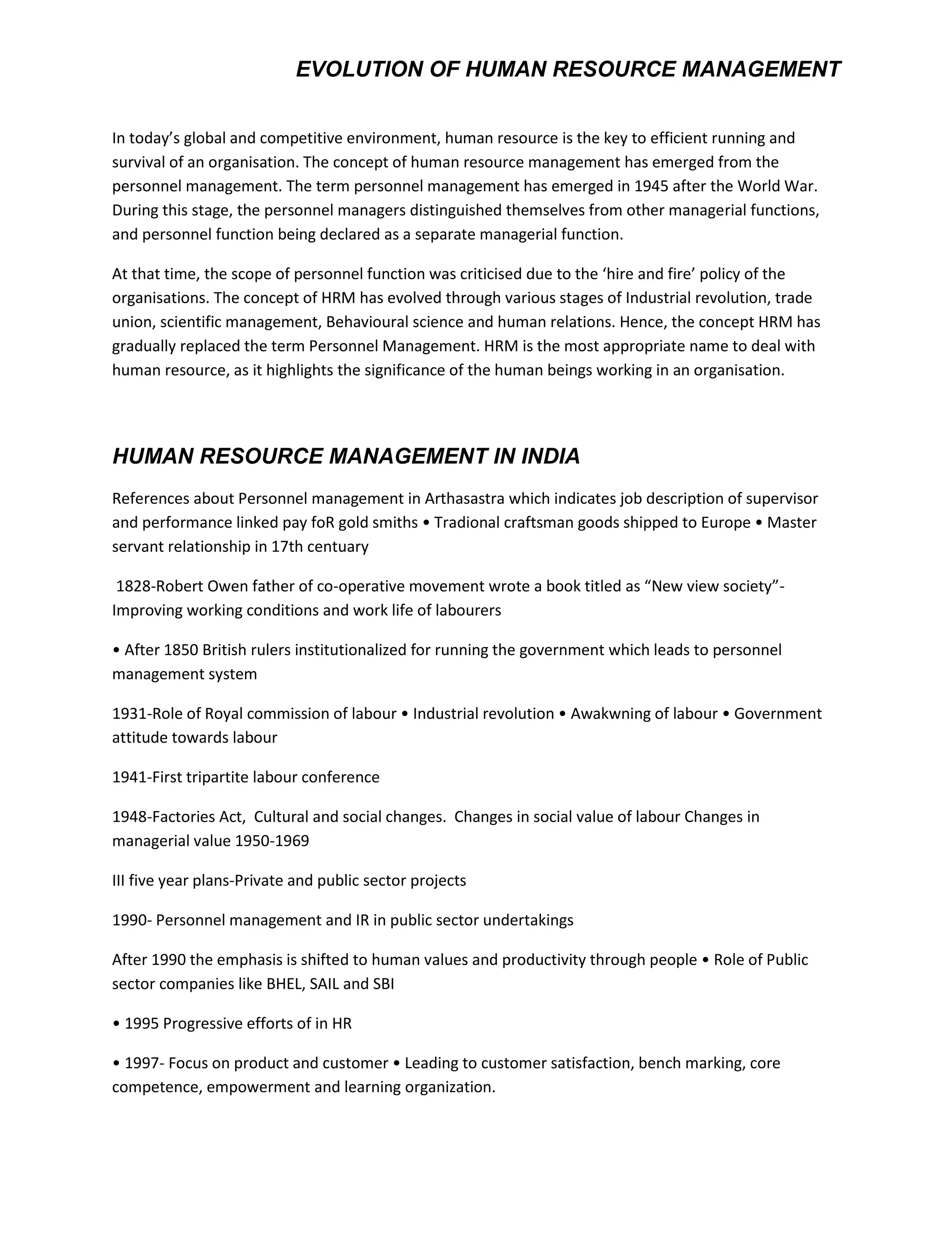 Evolution of human_resource_management | PDF